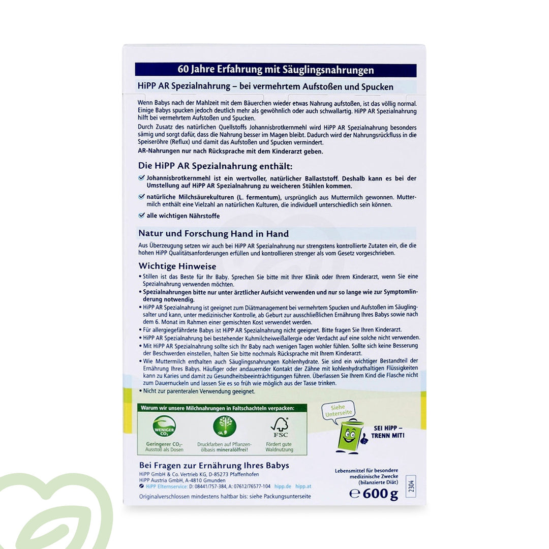 HiPP Anti-Reflux Formula | Specialty Organic | OFD – Organic Formula Direct